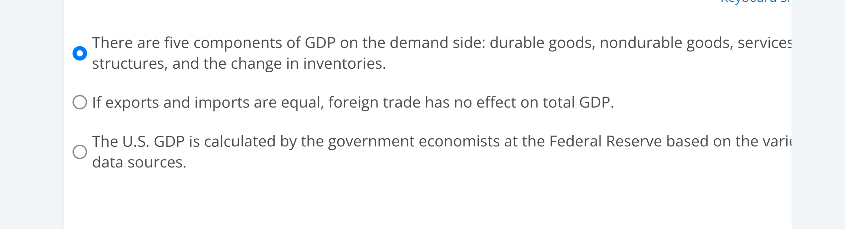 Solved There are five components of GDP on the demand side: | Chegg.com