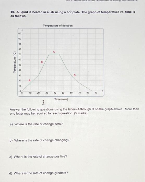 Solved 10. A liquid is heated in a lab using a hot plate. | Chegg.com