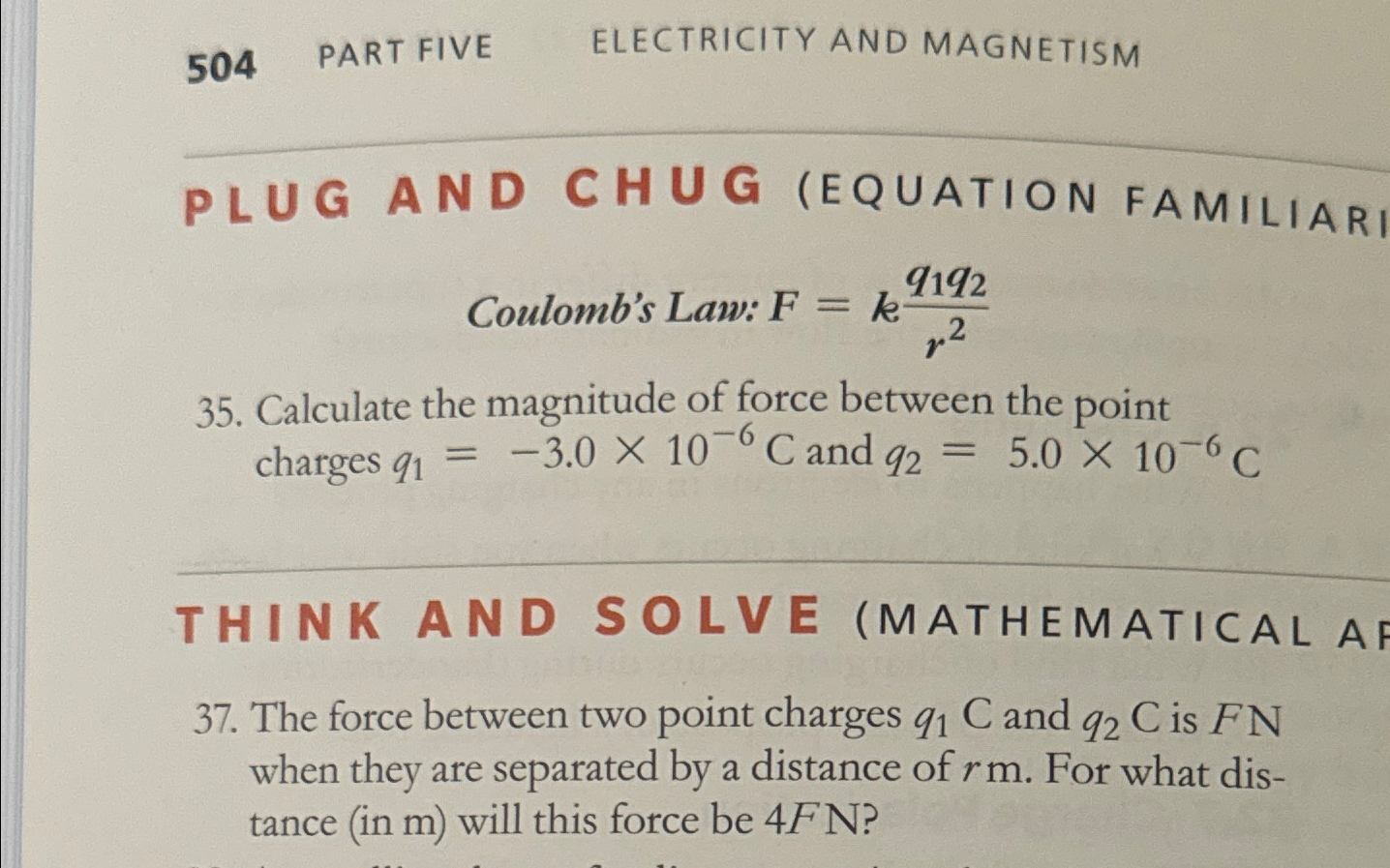 Solved Coulomb's Law: F=kq1q2r235. ﻿Calculate the magnitude | Chegg.com