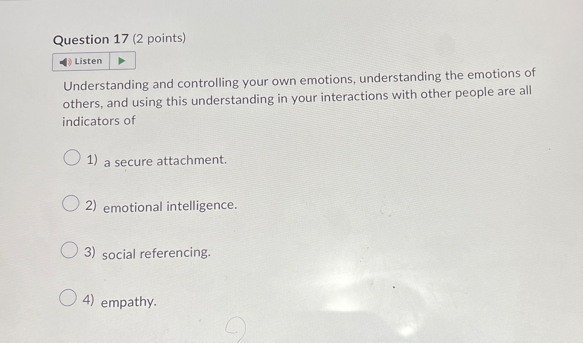 Solved Question 17 (2 ﻿points)Understanding and controlling | Chegg.com