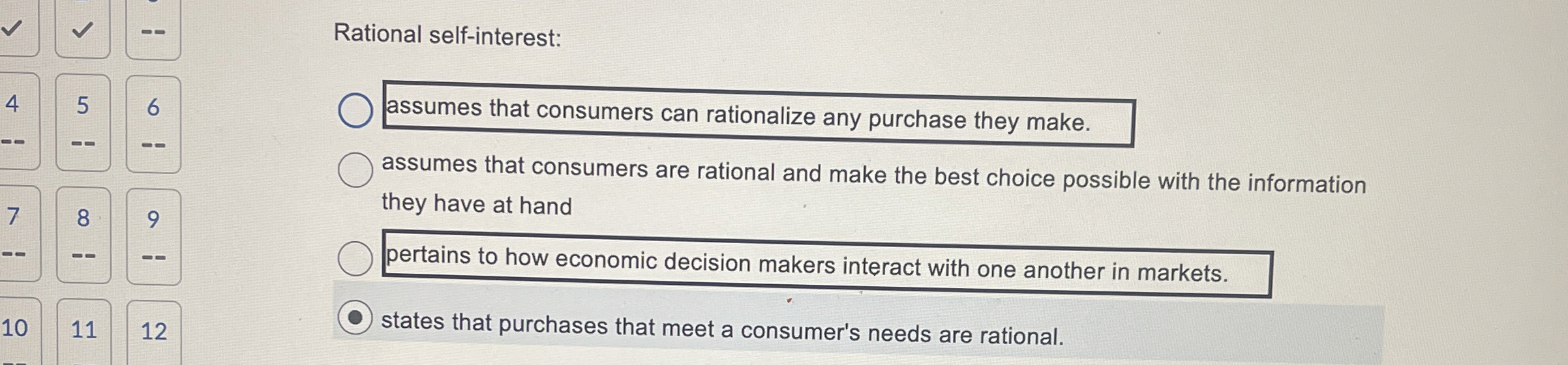 Rational self-interest:56assumes that consumers can | Chegg.com