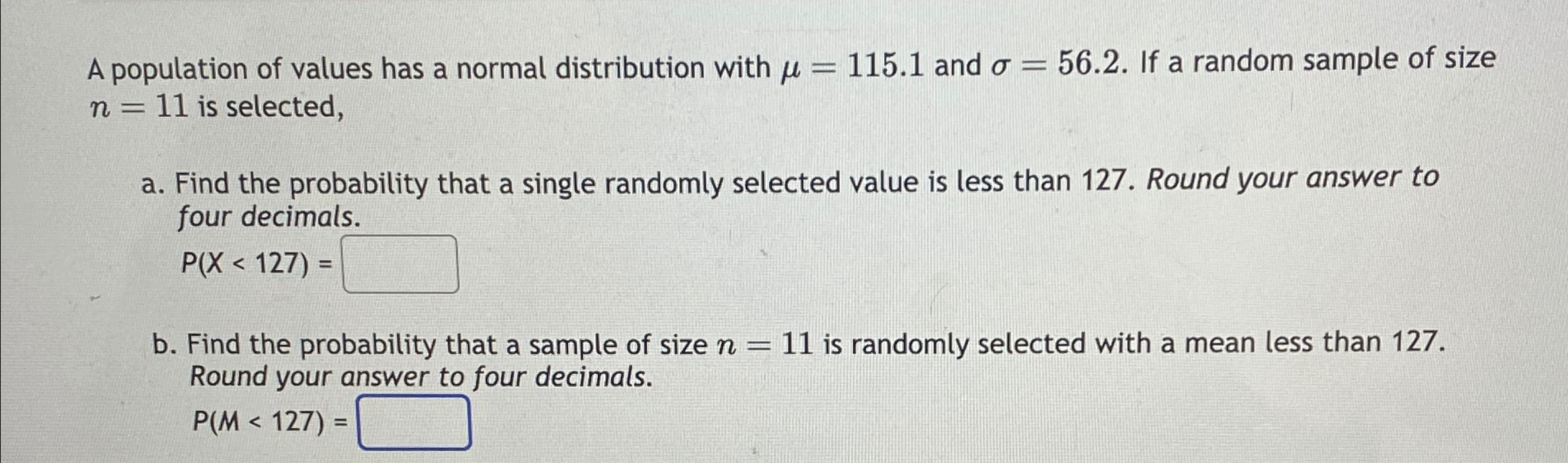 Solved A population of values has a normal distribution with | Chegg.com
