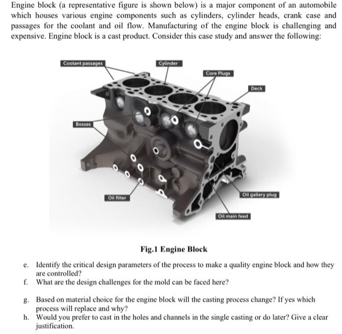 Solved Engine block (a representative figure is shown below) | Chegg.com