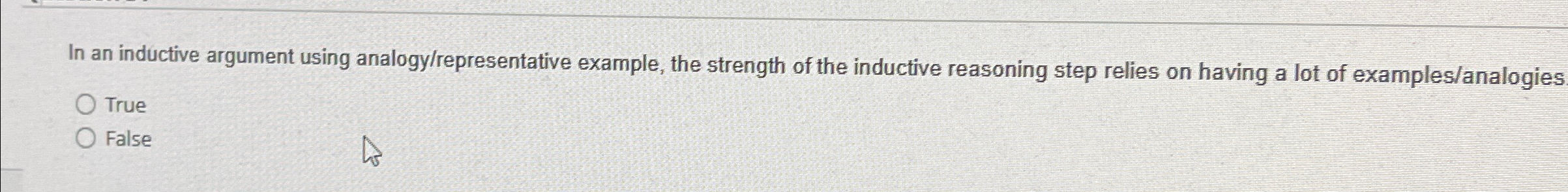 Solved In an inductive argument using analogy/representative | Chegg.com