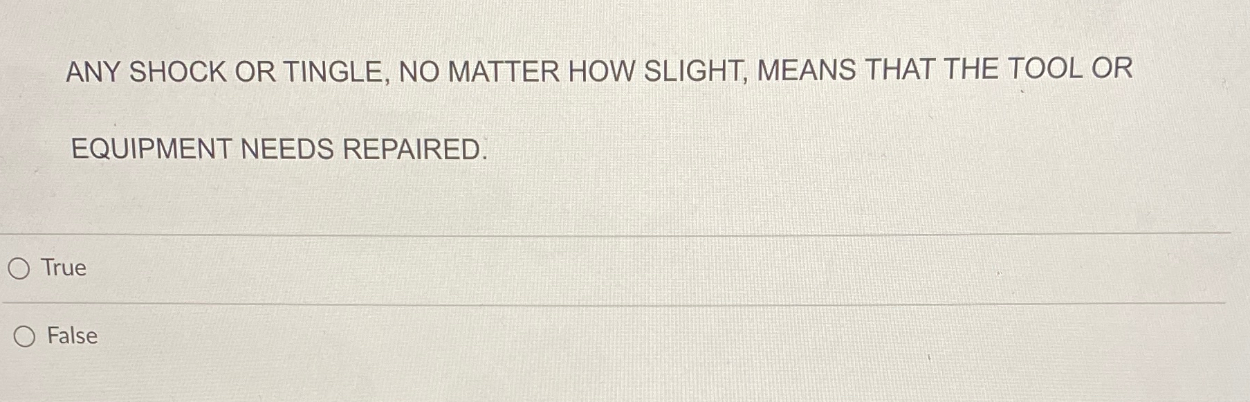 Solved ANY SHOCK OR TINGLE, NO MATTER HOW SLIGHT, MEANS THAT | Chegg.com