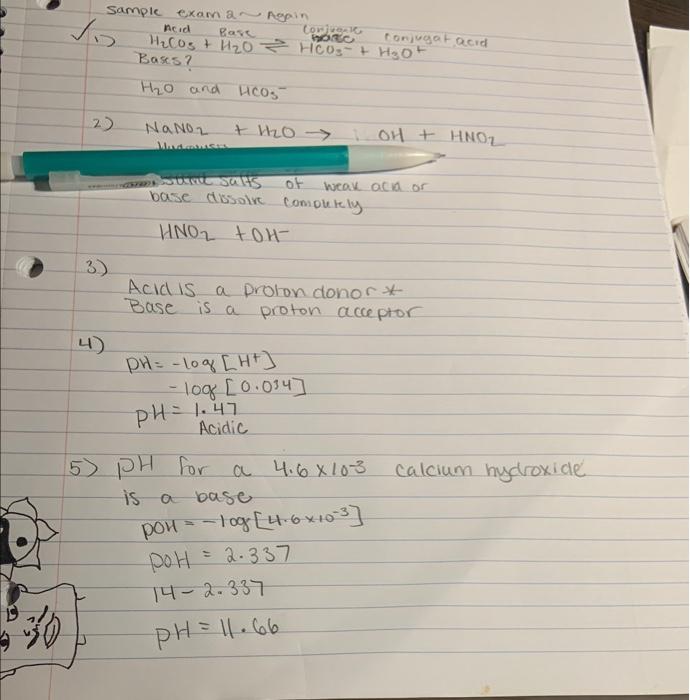 Solved 5) What is pH for a 4.60×10−3M calcium hydroxide | Chegg.com