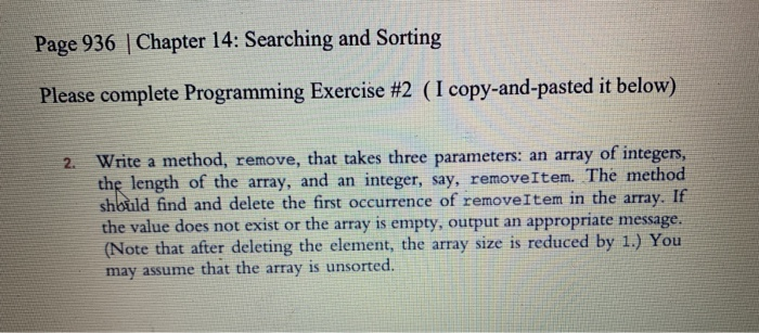 Solved Page 936 Chapter 14: Searching and Sorting Please | Chegg.com