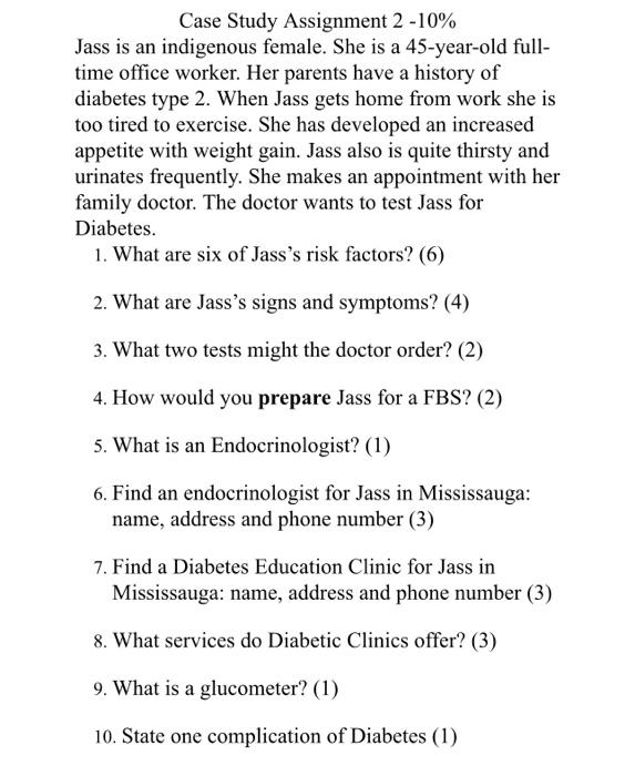 Solved Case Study Assignment 2−10% Jass is an indigenous | Chegg.com