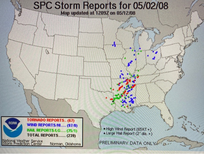 Solved On 2 May 2008, a portion of Dixie Alley experienced a | Chegg.com