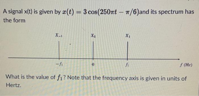 Solved A signal x(t) is given by x(t)=3cos(250πt−π/6) and | Chegg.com