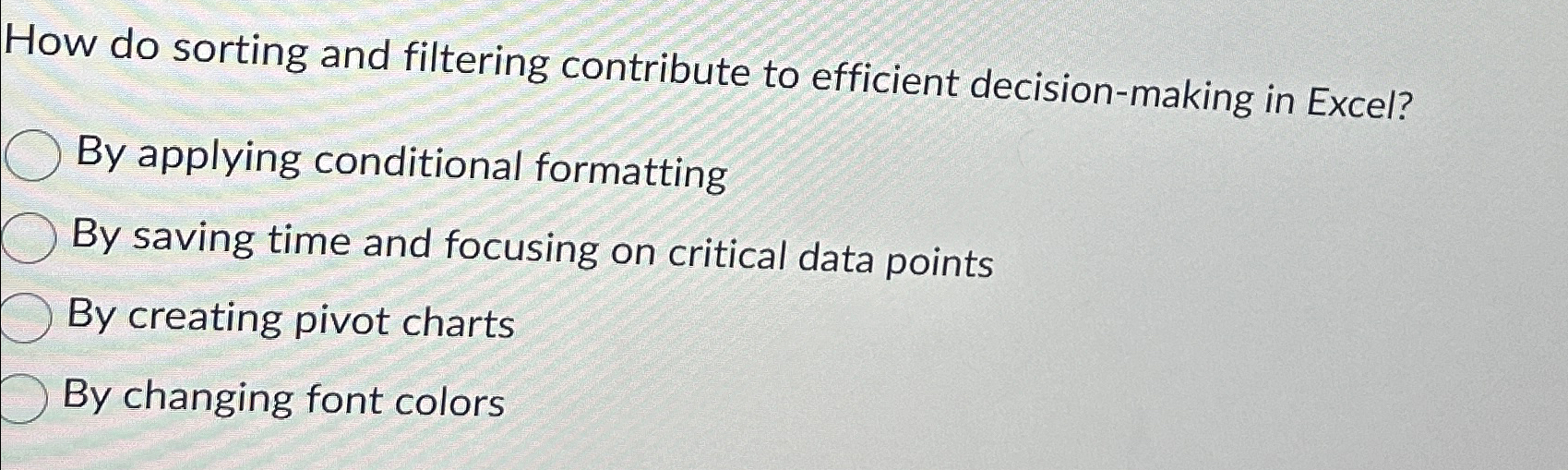 Solved How do sorting and filtering contribute to efficient | Chegg.com