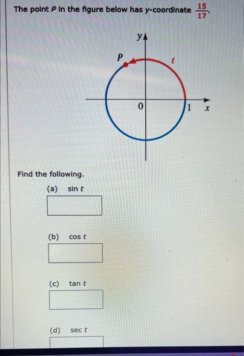 Solved The point P in the figure below has y-coordinate 1715 | Chegg.com