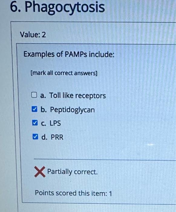 Solved Examples of PAMPs include: [mark all correct answers] | Chegg.com