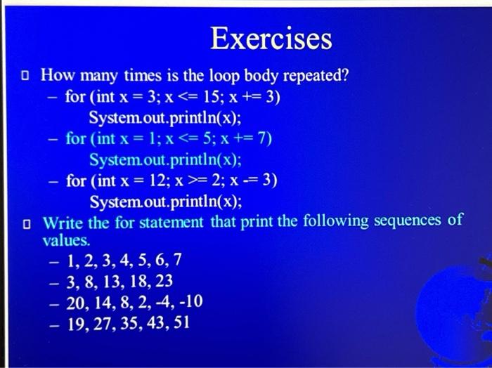 Solved How many times is the loop body repeated? for (int x | Chegg.com