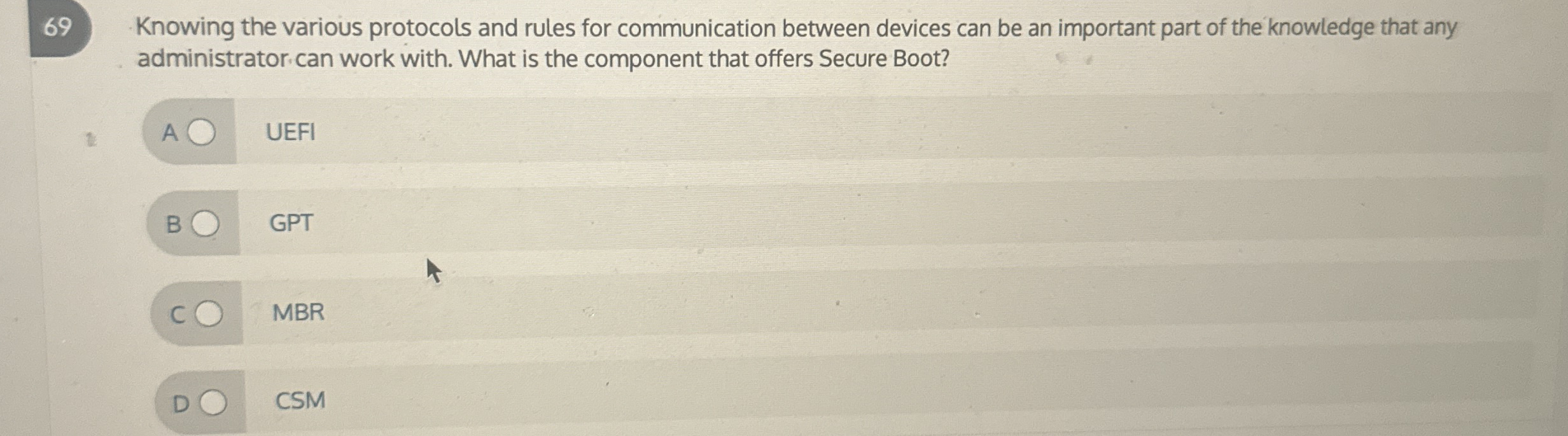 Solved 69 ﻿Knowing the various protocols and rules for | Chegg.com