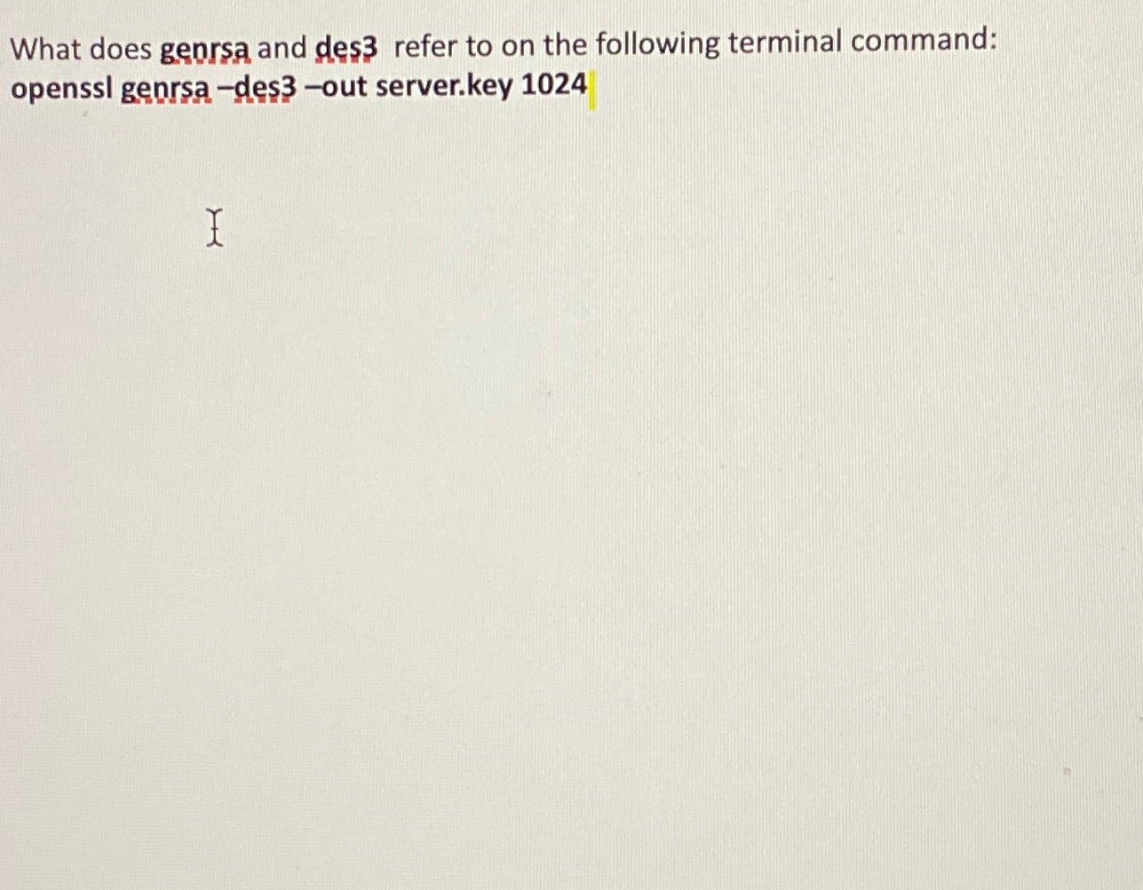 Solved What does genrsa and dess refer to on the following | Chegg.com