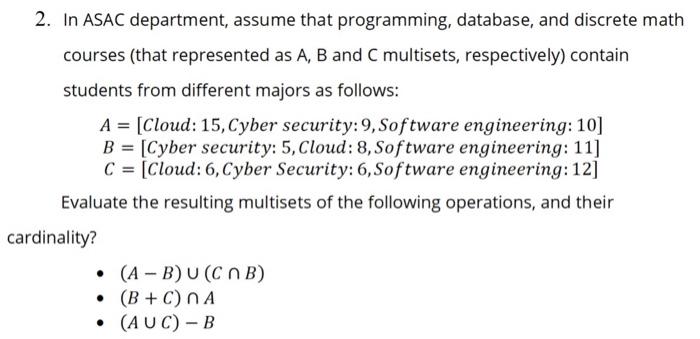 2. In ASAC department, assume that programming, | Chegg.com