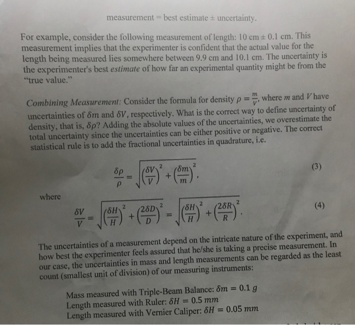 Solved Sample Mass, Volume, (cm) Density, (g/cm') Error in | Chegg.com