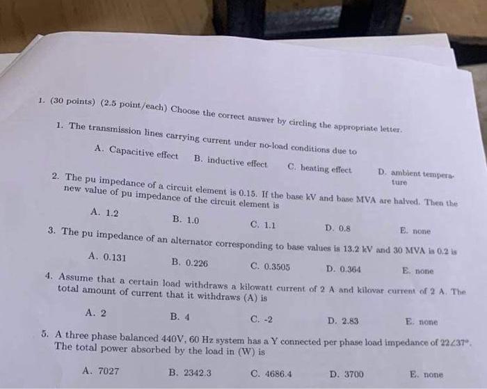 Solved A. Capacitive effect B. inductive effect 2. The pu | Chegg.com