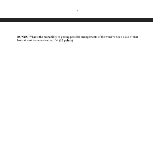 Solved BONUS. What is the probability of getting possible | Chegg.com