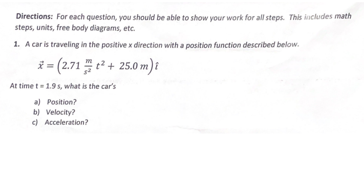 Solved Directions: For each question, you should be able to | Chegg.com