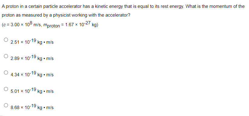 Solved A proton in a certain particle accelerator has a | Chegg.com