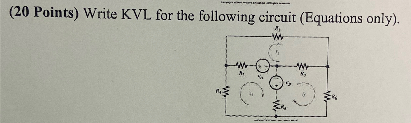 Solved (20 ﻿Points) ﻿Write KCL for the following circuit | Chegg.com