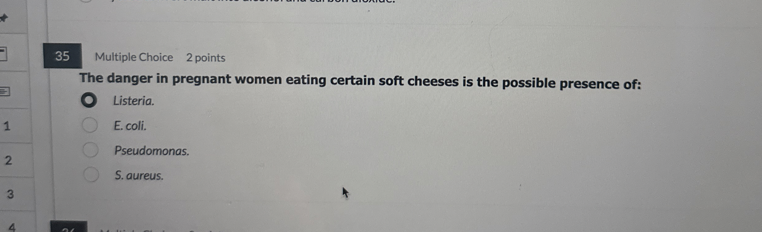 Solved 35Multiple Choice2 ﻿pointsThe danger in pregnant | Chegg.com