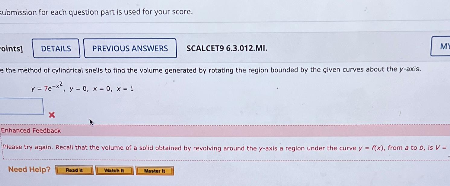 Solved submission for each question part is used for your | Chegg.com