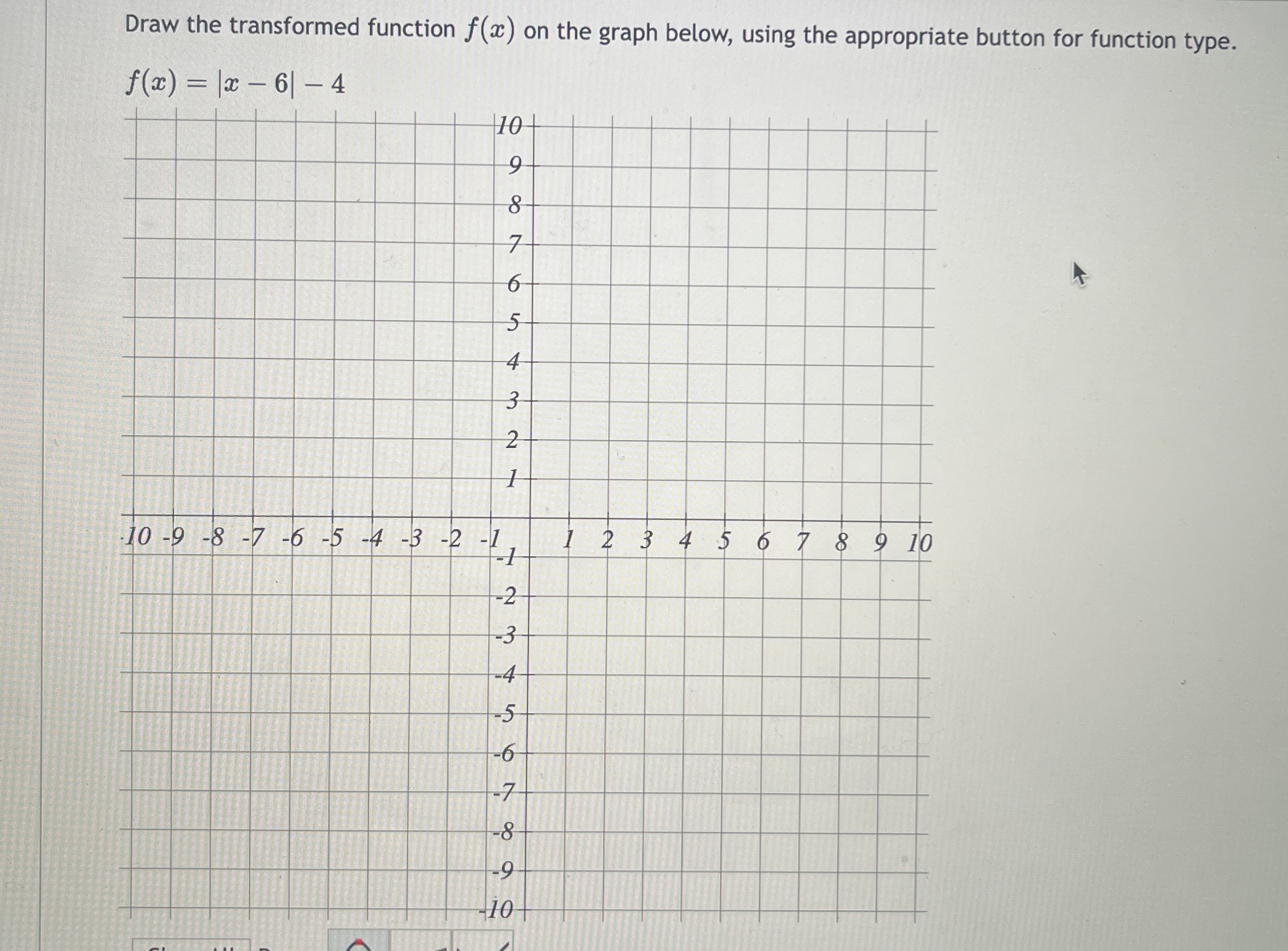 Solved Draw the transformed function f(x) ﻿on the graph | Chegg.com