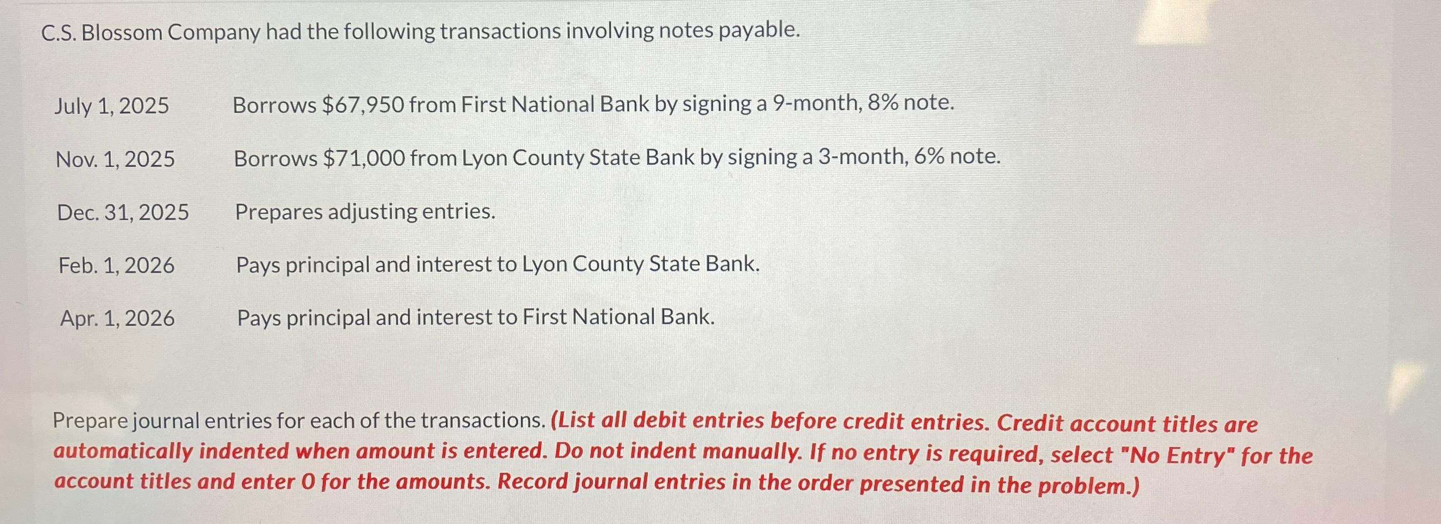 Solved C.S. ﻿Blossom Company had the following transactions | Chegg.com