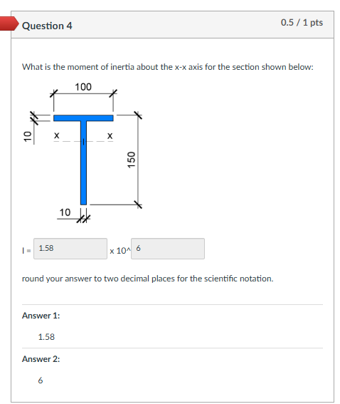 Question 4What is ﻿the moment of ﻿inertia about the | Chegg.com