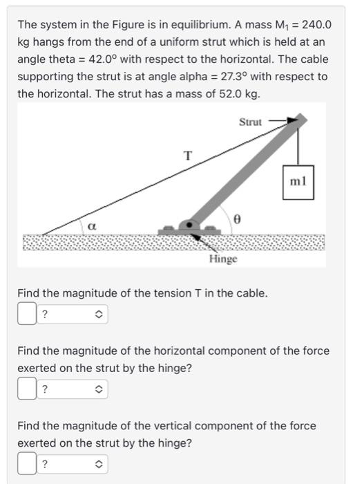 Solved The system in the Figure is in equilibrium. A mass | Chegg.com