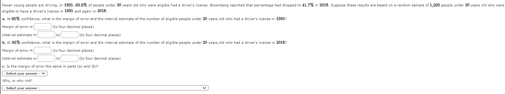 Solved eligible to have a driver's license in 1995 ﻿and | Chegg.com