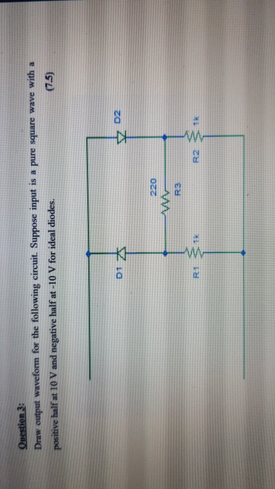 Solved Question 3: Draw output waveform for the following | Chegg.com