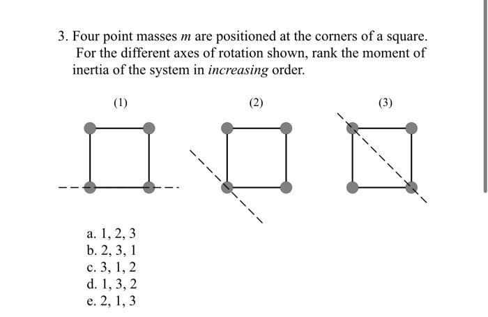 Solved 3. Four point masses m are positioned at the corners | Chegg.com