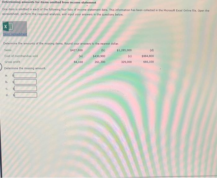 Solved Determining amounts for items omitted from income | Chegg.com