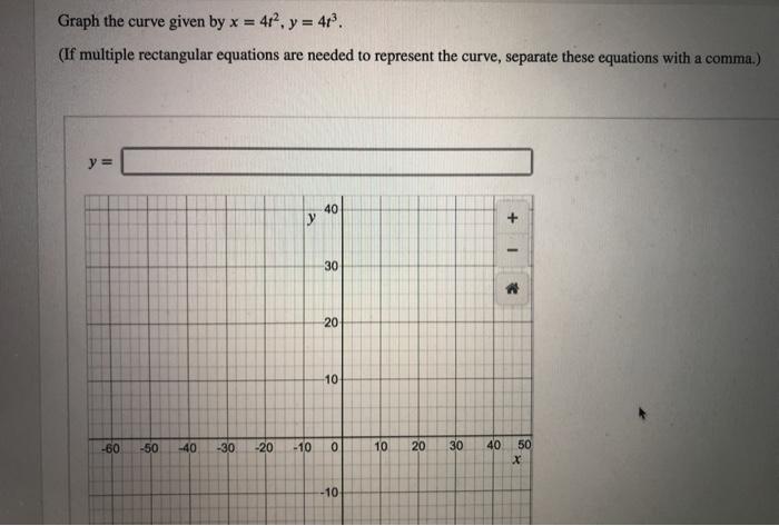 Solved Graph the curve given by x = 472, y = 473. (If | Chegg.com