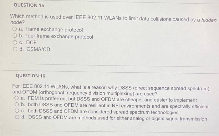 Solved Which IEEE 802.11 sub-layer must deal with the | Chegg.com