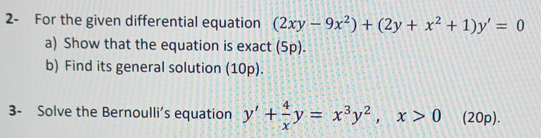 Solved 2- ﻿For the given differential equation | Chegg.com