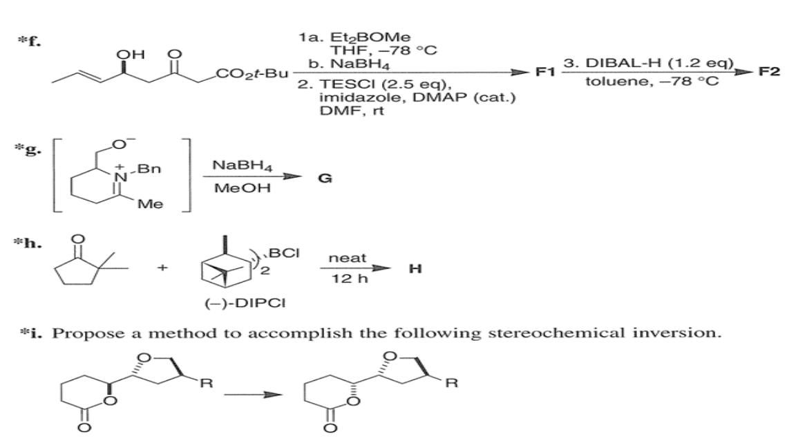 Solved *f.1a. Et2BOMeg.∫﻿﻿→?MeOHNaBH4G:h."i. ﻿Propose a | Chegg.com
