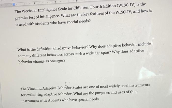 Solved The Wechsler Intelligence Scale for Children, Fourth | Chegg.com