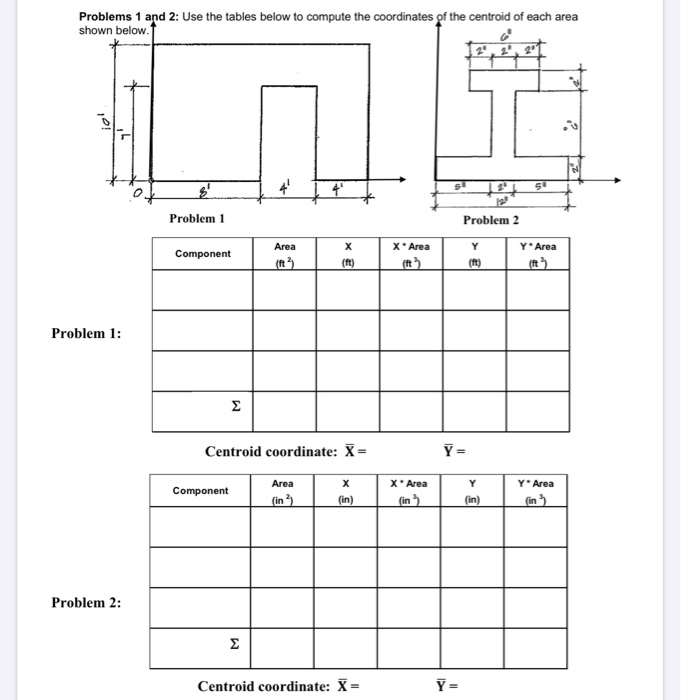 Solved Problems 1 and 2: Use the tables below to compute the | Chegg.com