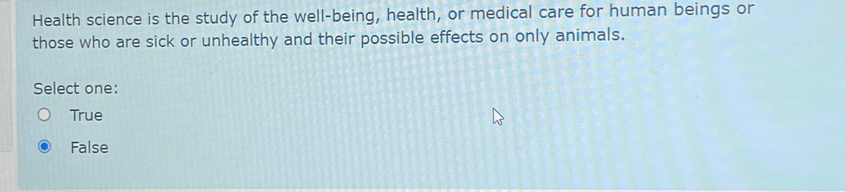 Solved Health science is the study of the well-being, | Chegg.com
