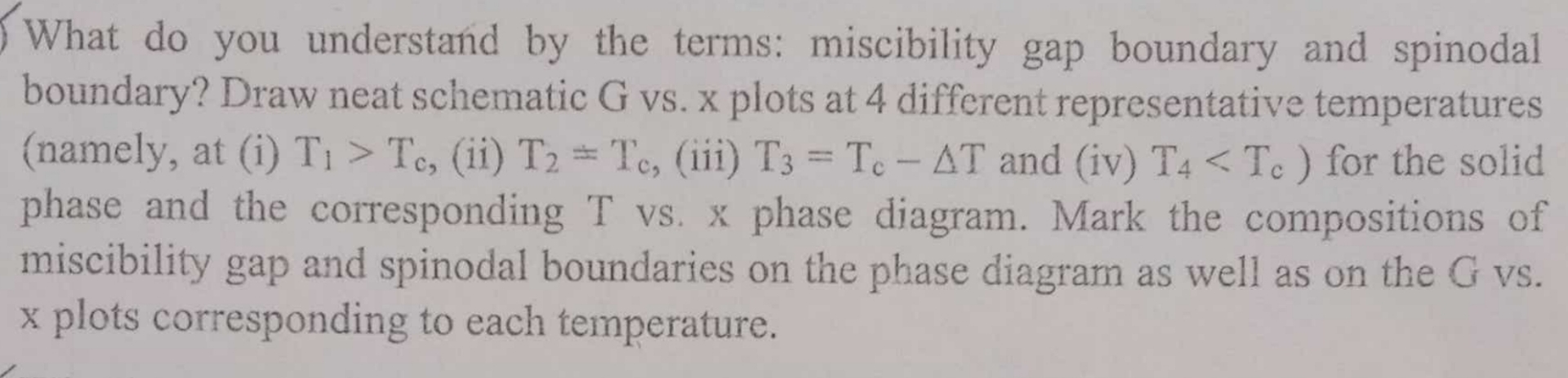 Solved What do you understand by the terms: miscibility gap | Chegg.com