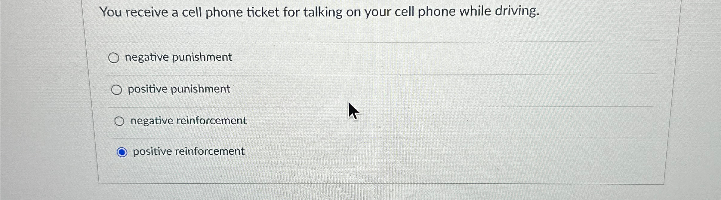 Solved You receive a cell phone ticket for talking on your | Chegg.com