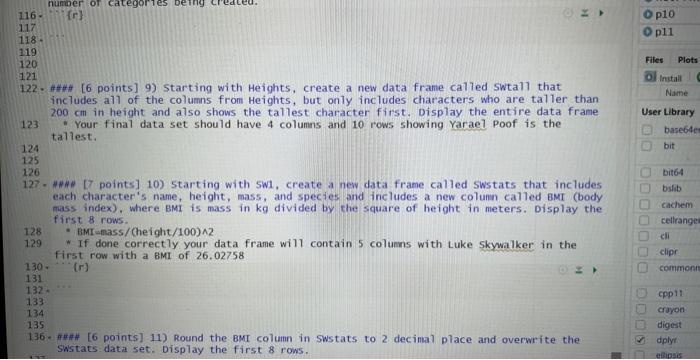 Solved each character's name, height, mass, and spectes and | Chegg.com