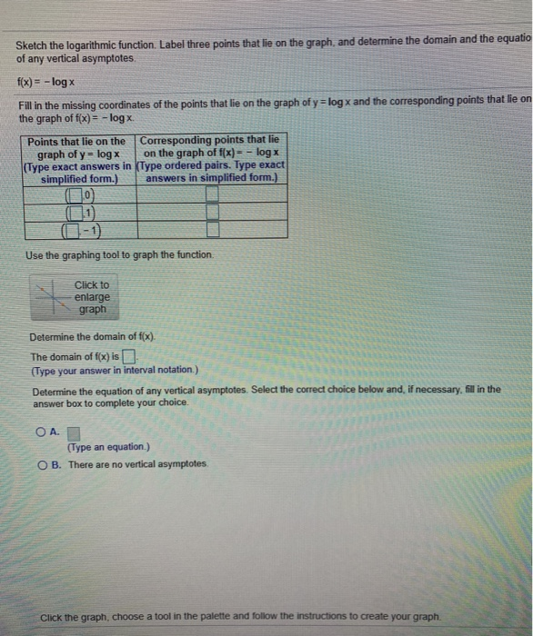 Solved Sketch the logarithmic function. Label three points | Chegg.com
