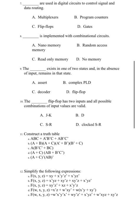 Solved 1. The operand operands are true yields true if and | Chegg.com
