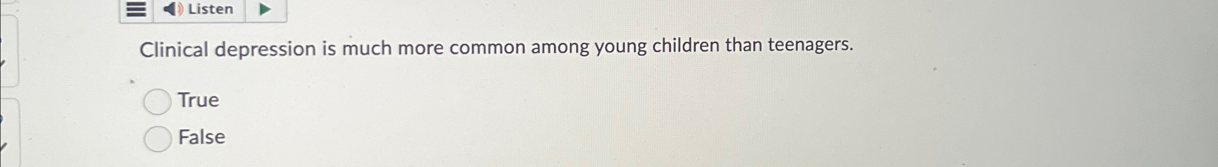 Solved Clinical depression is much more common among young | Chegg.com